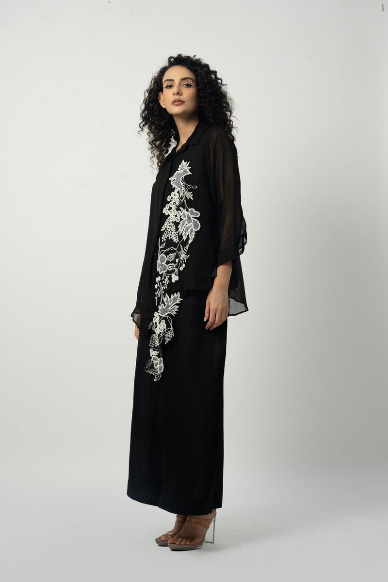 Stylish Coordinated Set with Floral Beaded Extended Patchwork - 1529 ...